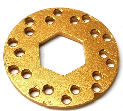 L133 RC Brake Disc Disk V2 x1 14mm Center 1/10 Scale Light Brown Alloy ...