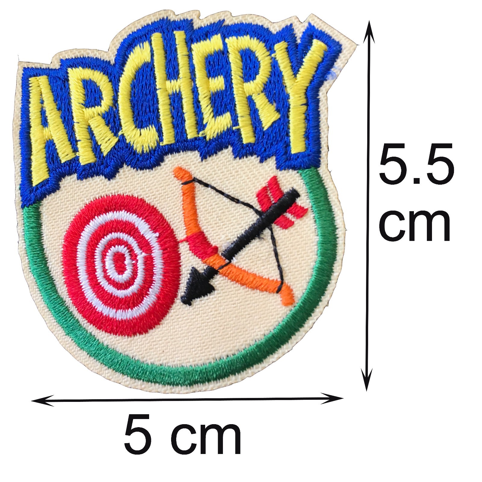 Archery iron on patch bow arrow target sport embroidery iron-on ...
