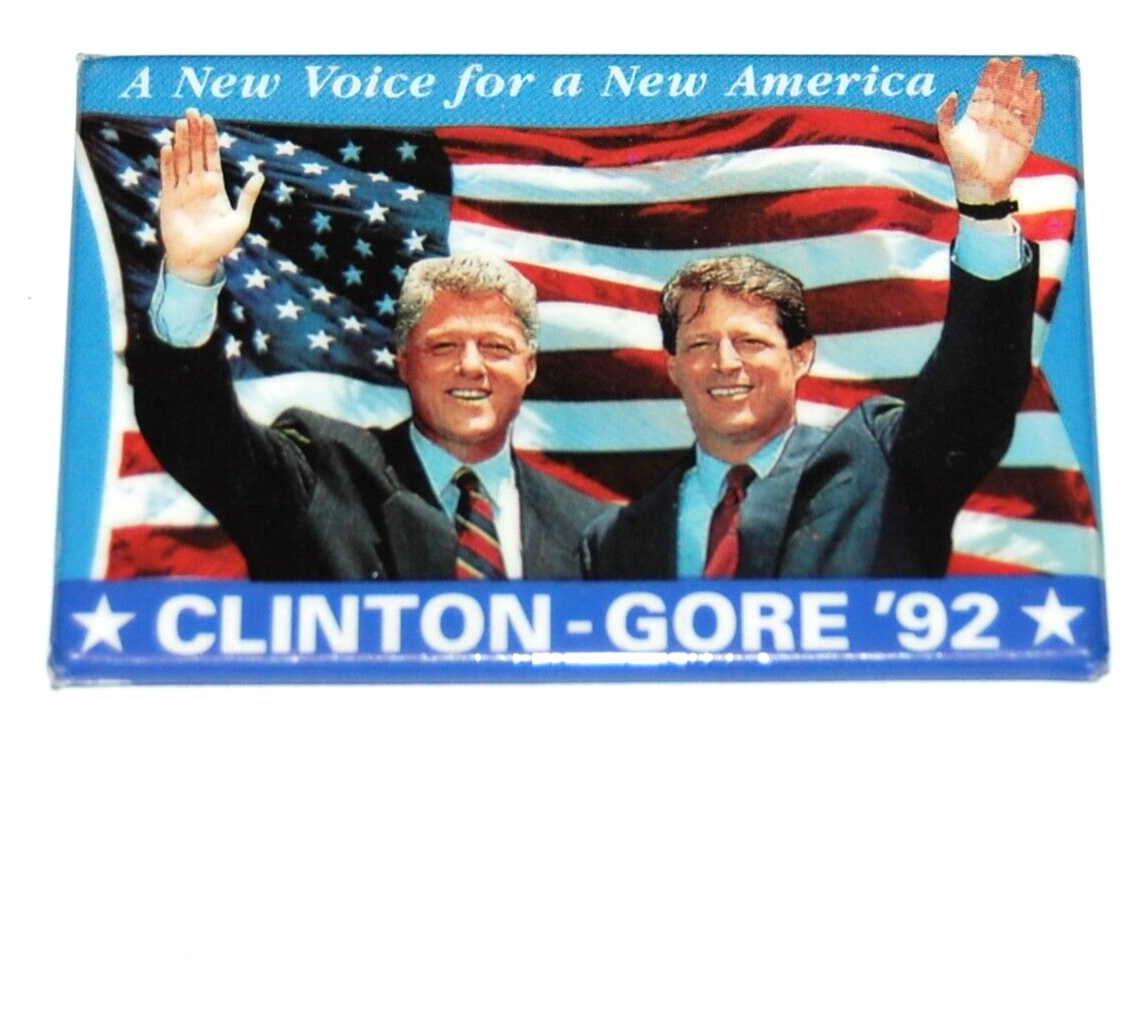 1992 BILL CLINTON al gore campaign pin pinback button political badge ...