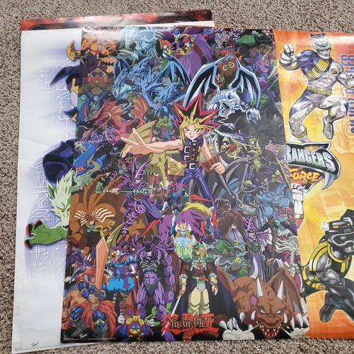 Vintage Yu-Gi-Oh Monsters Mighty Morphin Power Rangers MMPR Poster Lot ...
