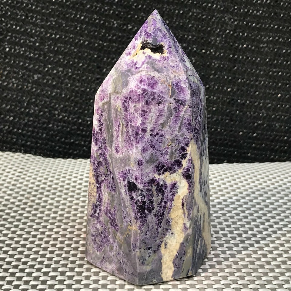 NATURAL PURPLE FLUORITE CRYSTAL COLUMN QUARTZ WAND POINT HEALING STONE ...