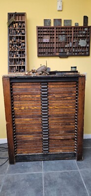 Hamilton Letterpress Type cabinet with California Job Cases | eBay