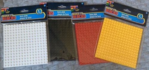 Make-It Blocks Base Plate Lot of 4 – Red, Yellow, Black, White 5"x5 ...