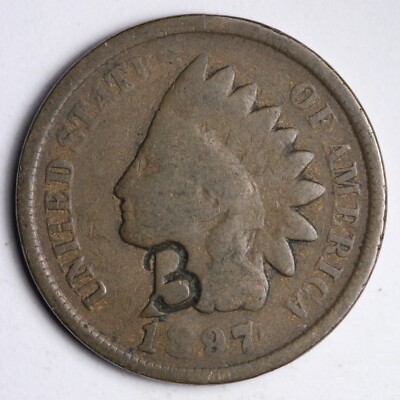 1897 Indian Head Cent Penny COUNTERSTAMP "3" E333 RKC | eBay