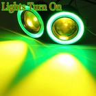 2x 2.5/3/3.5" inch Yellow LED Fog Lights with Angel Eyes Halo Ring Car ...
