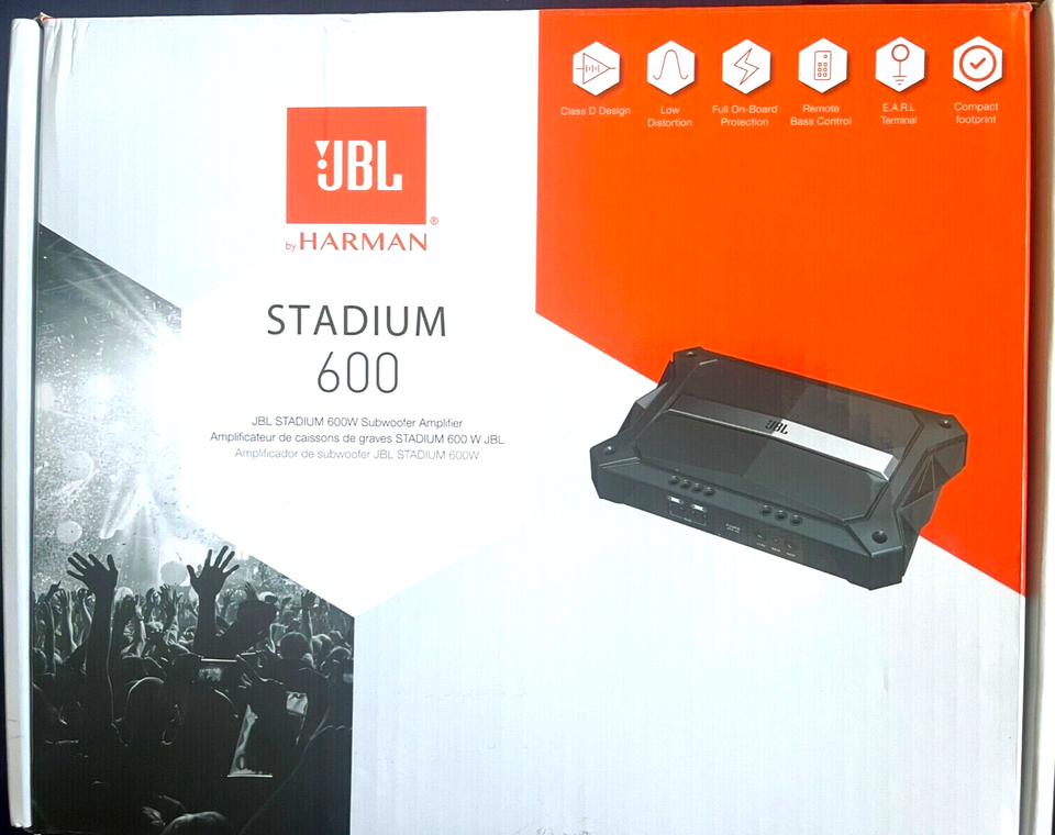 JBL STADIUM 600AM Mono Car Subwoofer Amplifier With Bass Knob 600 Watt ...