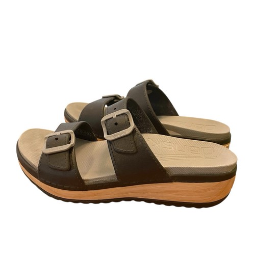 Dansko KANDI 39 US 8.5 / 9 Black Molded Adjustable Straps Slide Wedge ...