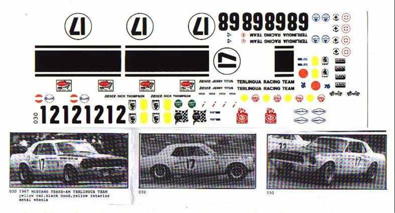 Fred Cady Decal #030 To Do The 1967 Mustang Trans-AM Terlingua Team | eBay