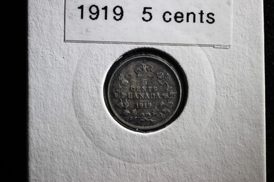 1919 Canada 5 cents silver coin,high grade collectible coin,free ...