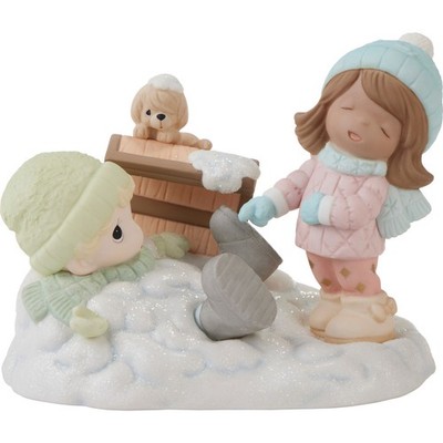 Precious Moments Life Is Snow Much Fun With You Brunette Hair/Medium ...