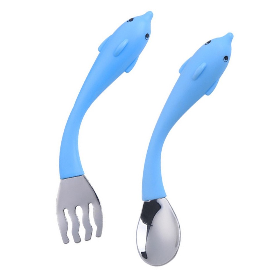 Baby Steel Fork and Spoon Spoons Forks Set Kids Reusable Silverware ...