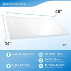 2x4 LED Flat Panel Light, 75 Watt Drop Ceiling Lights Fixture Indoor ...