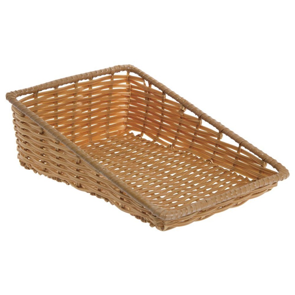 HUBERT® Wicker Produce Display Basket Natural Color - 11 1/2"L x 16"D x ...
