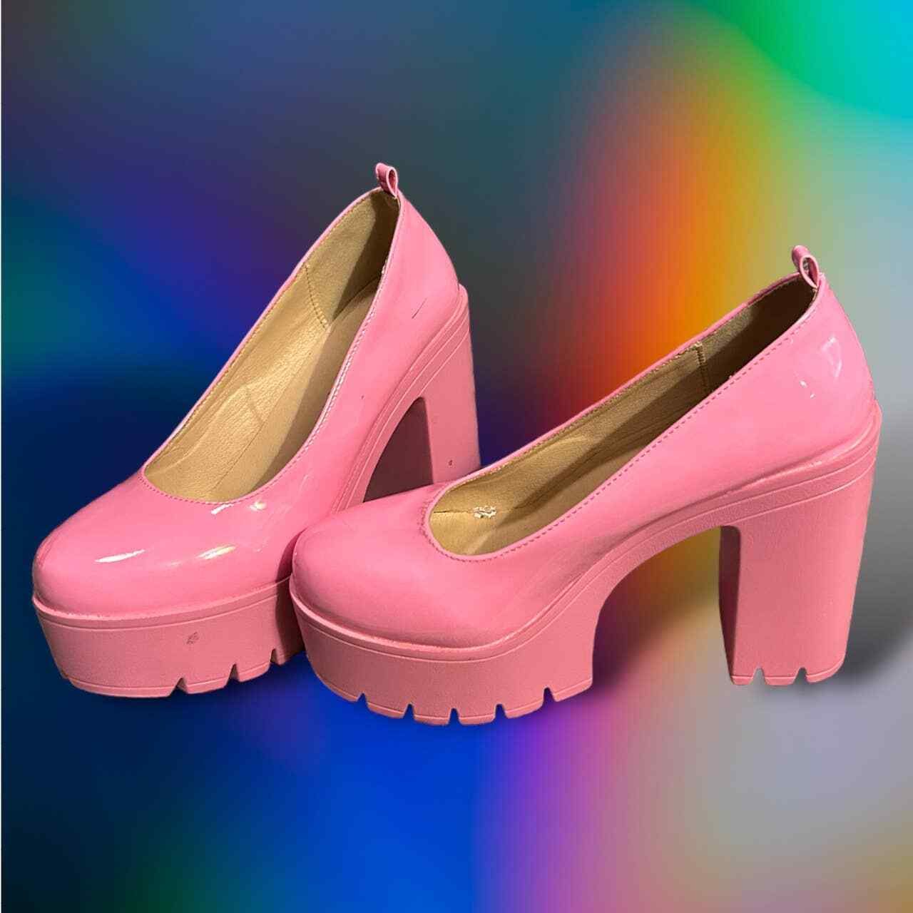 Barbie Pink Platform Faux Leather Platform Chunky Hee… - Gem