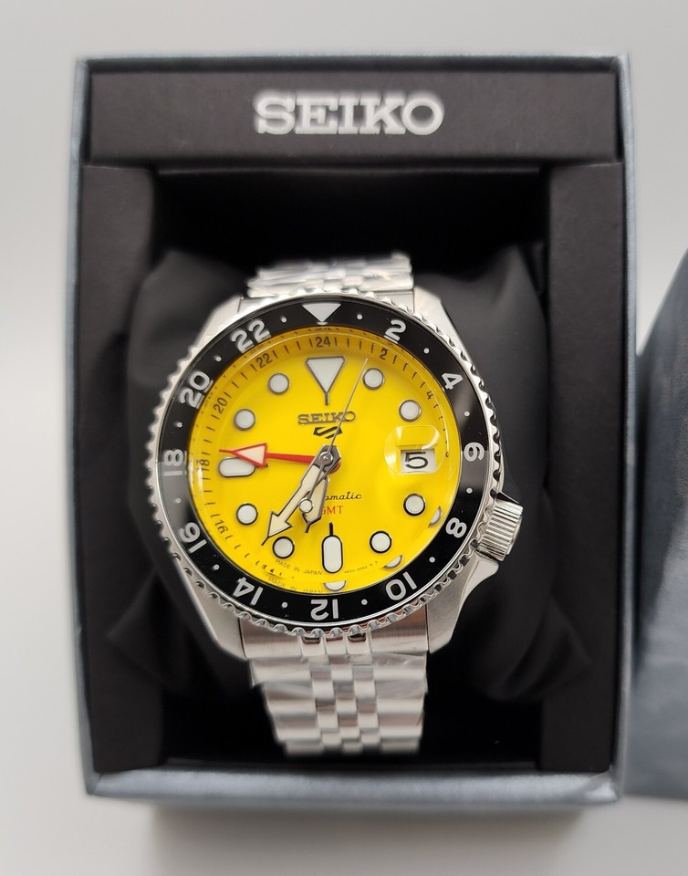 Seiko 5 Automatic Sports GMT SSK017 Yellow Dial Men's watch | eBay