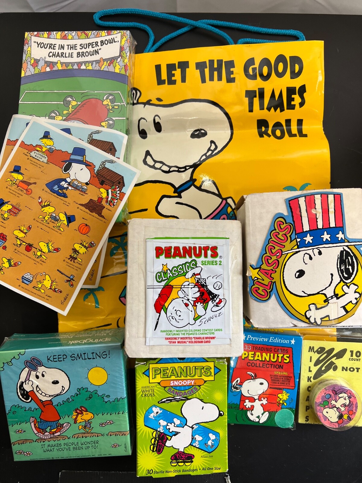 Vintage Peanuts Charlie Brown Snoopy Cards VHS and More Collectables ...