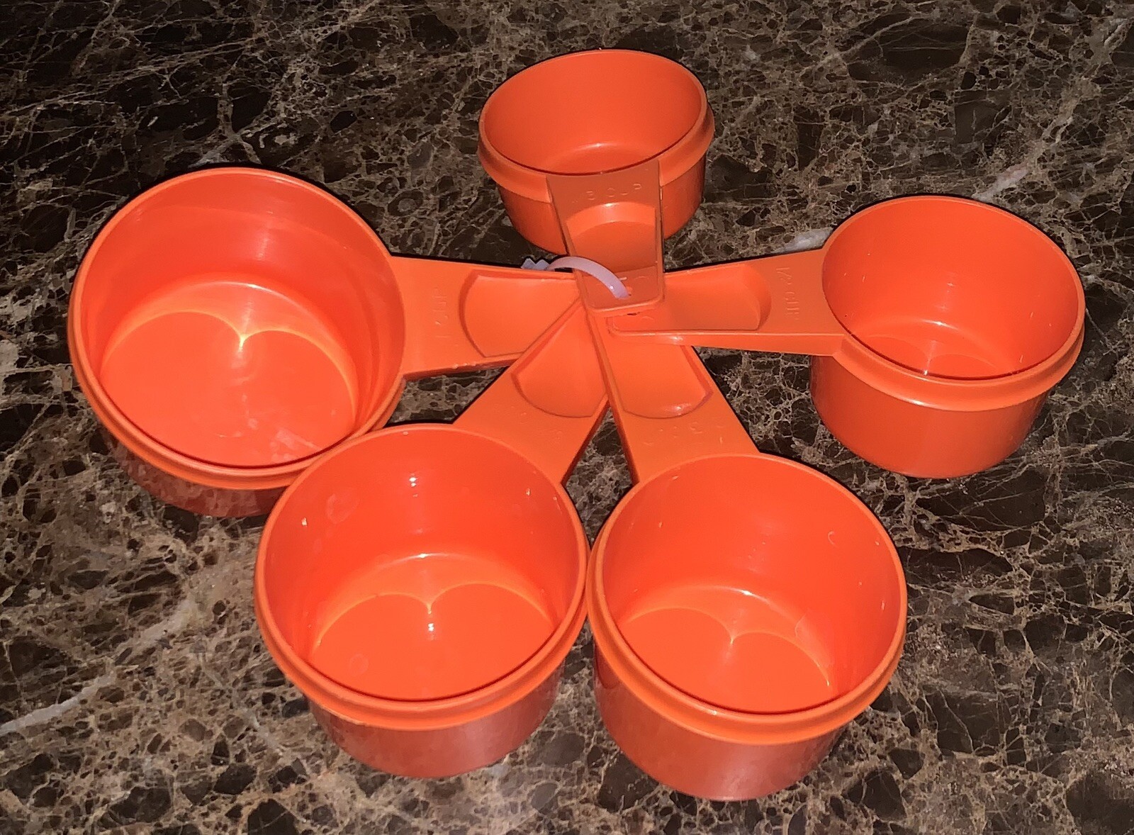 Vintage Tupperware Measuring Cups Set Of 5 Orange Stackable | eBay