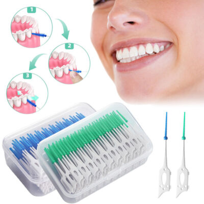 40-200 Pcs Dental Interdental Sticks Clean Teeth Floss Sticks Brush ...