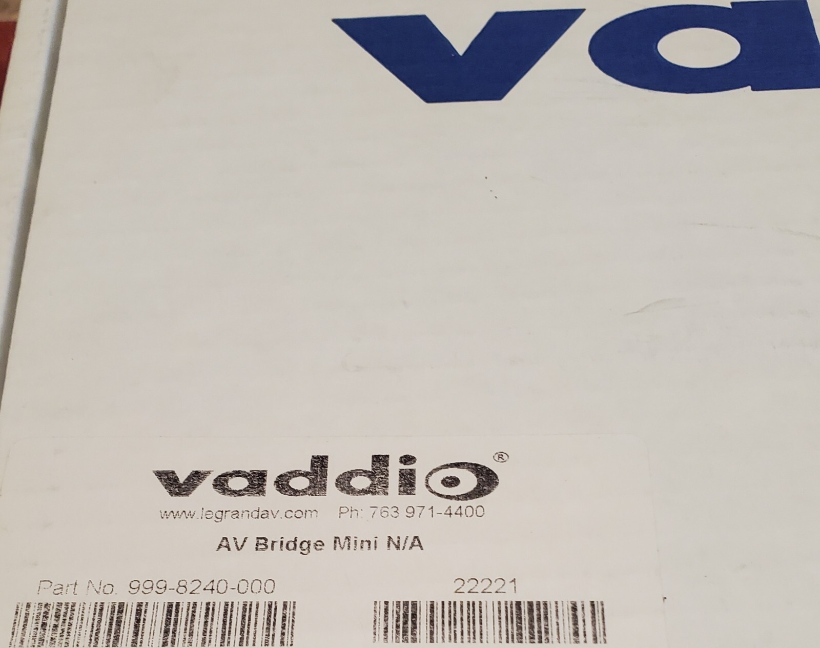 Vaddio 998-8240-000 AV Bridge Mini HD Audio Video Encoder NEW OPEN BOX ...