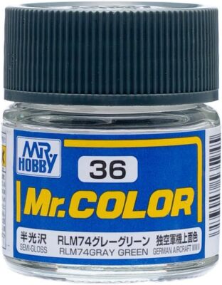 Mr. Hobby C36 Mr. Color Semi Gloss RLM74 Gray Green Lacquer Paint 10ml ...