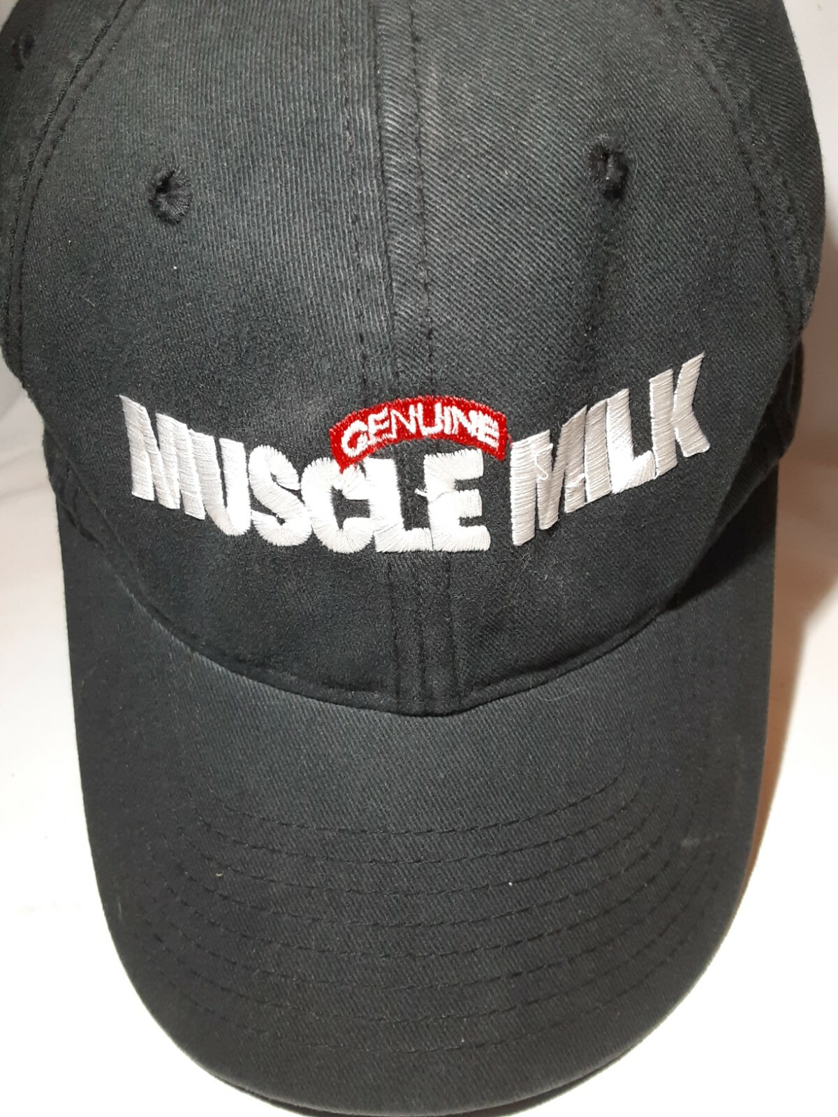 Genuine Muscle Milk Logo Black Fitted Baseball Hat Ca… - Gem