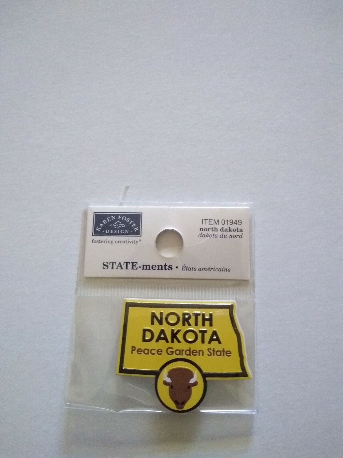 Craft Sticker KF State Shaped Mini State-Ment North Dakota Peace Garden ...