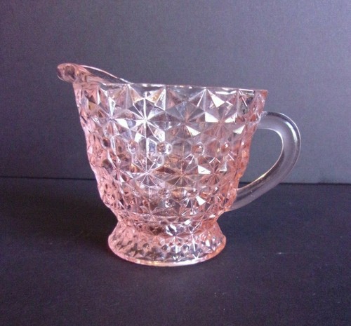 Pink Depression Glass Creamer - Diamond Pattern | eBay