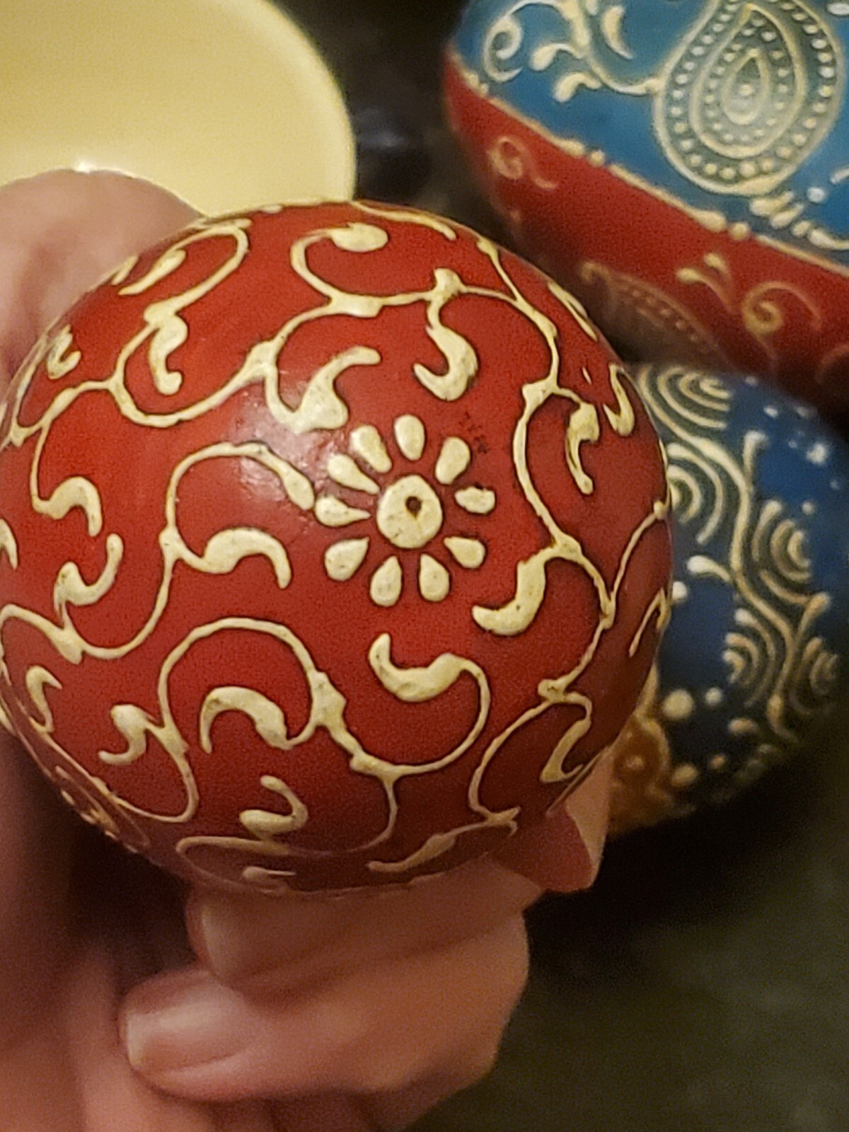 4 PC Vintage Ukrainian? EASTER Wood Pysanky Hand Painted Eggs 4 ...
