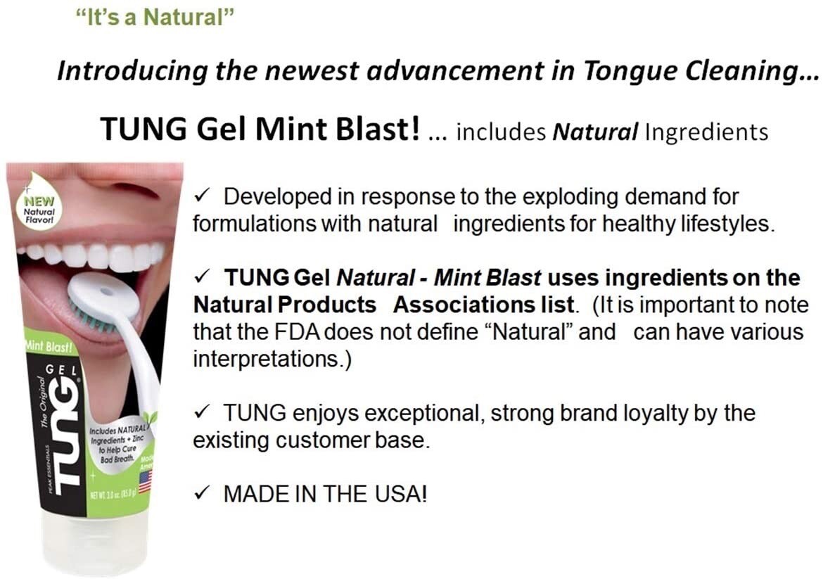 TUNG Gel Mint Blast Includes NATURAL Ingredients The Original Tongue ...