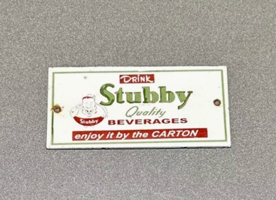 VINTAGE STUBBY COLA SODA PORCELAIN SIGN GAS CAR TRUCK OIL MOTORCYCLEqq ...