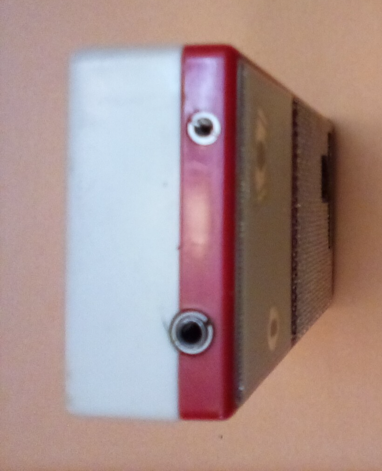 VINTAGE WINDSOR 2 TRANSISTOR BOYS RADIO BOX CASE EARPLUG RED WHITE ...