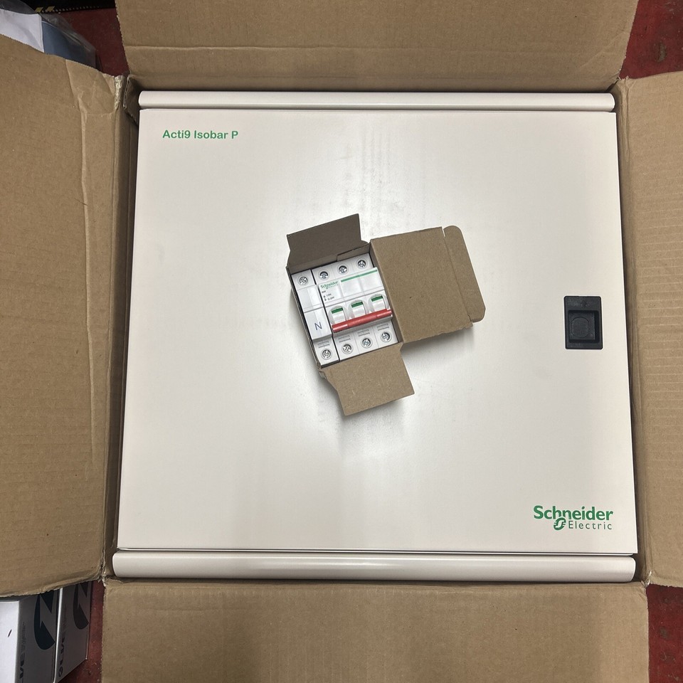 Schneider Acti9 3 Phase board & Main Switch SEA91253N SEA9BPN6 | eBay UK