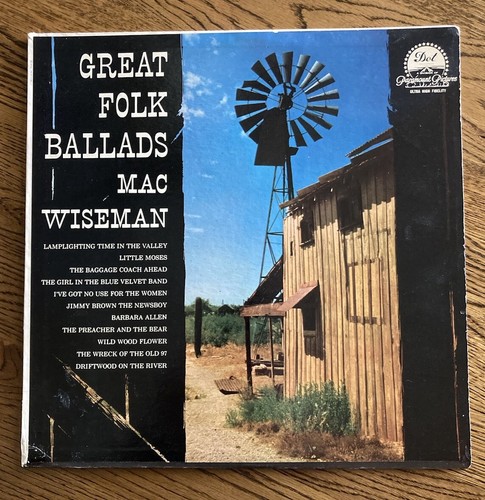 Mac Wiseman Great Folk Ballads Vinyl LP Record Original 1959 Press ...