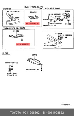 Genuine OE screw w/washer, 9011908862 for TOYOTA 90119-08862 | eBay