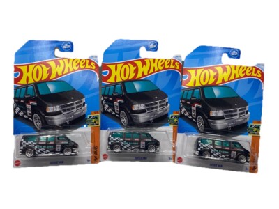 Set Of 3 Hot Wheels 2024 HW Vans: Dodge Van HW Racing Black #248 Box ...