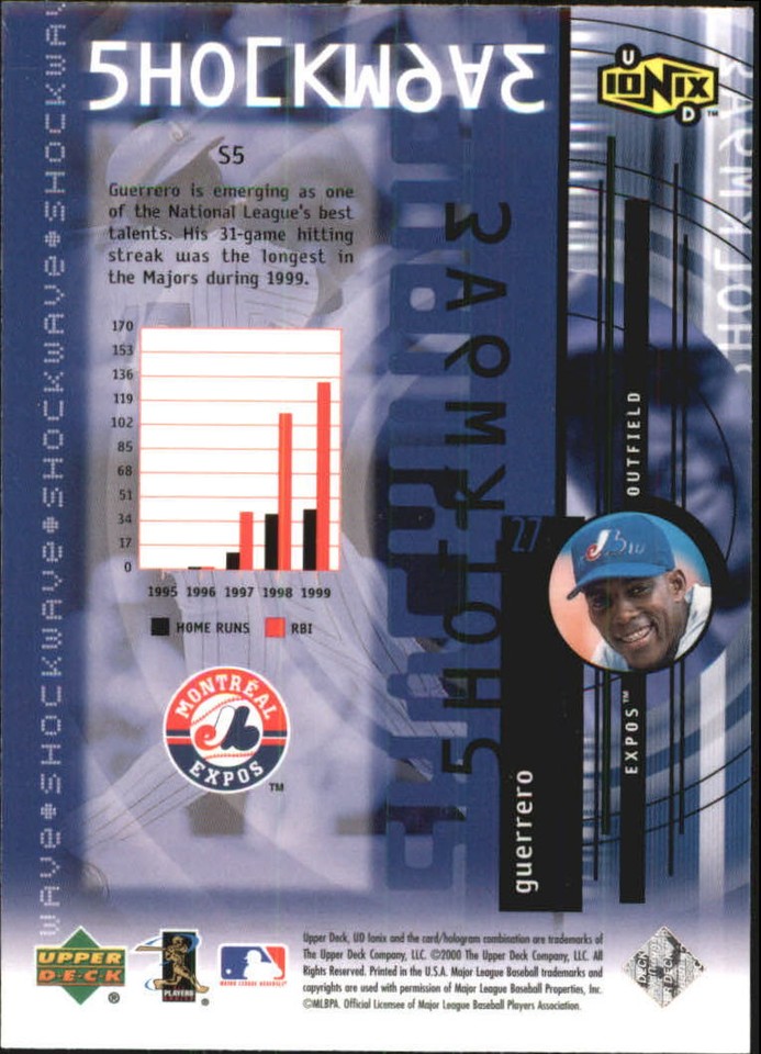 2000 UD Ionix Shockwave #S5 Vladimir Guerrero | eBay