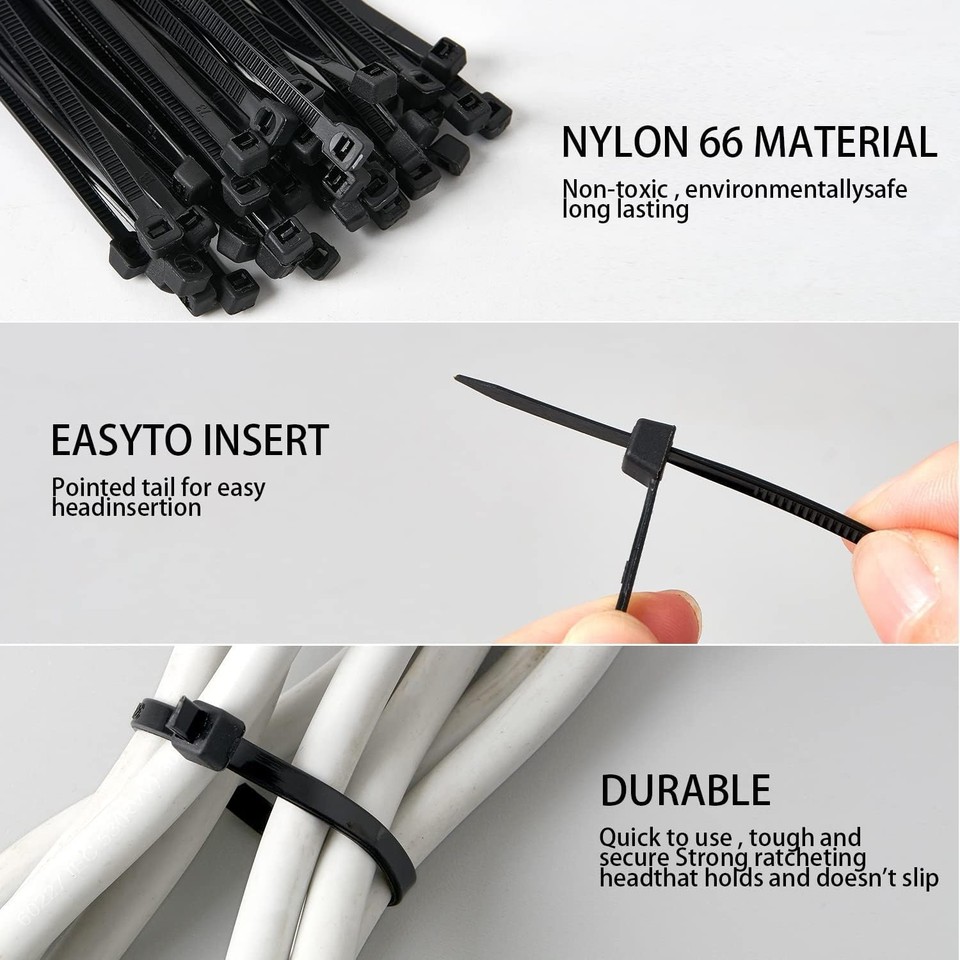 400/600Pc (100 per Color) Small Colored Zip Ties 4 Inch Multi-Color Zip ...