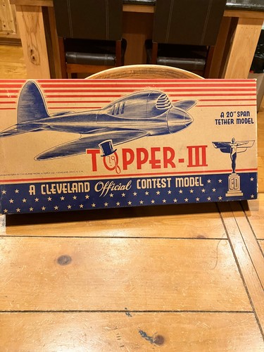 RARE 1947 CLEVELAND "TETHER TOPPER III" MODEL AIRPLANE KIT (NEVER USED ...