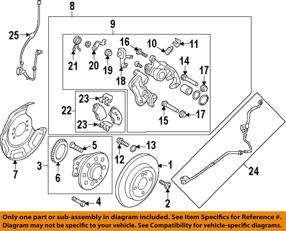 Hyundai OEM 12-14 Accent Rear-disc Brake Pads 583021RA30 for sale ...