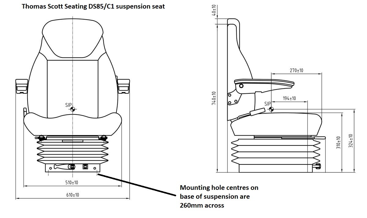 Telehandler teleporter forklift seat MERLO JCB MANITOU CS85/C1 DS85 ...