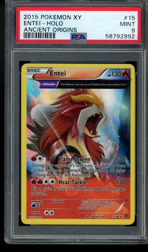 PSA 9 Entei 15/98 Holo Rare Ancient Origins Pokemon Card XY 2015 Mint ...
