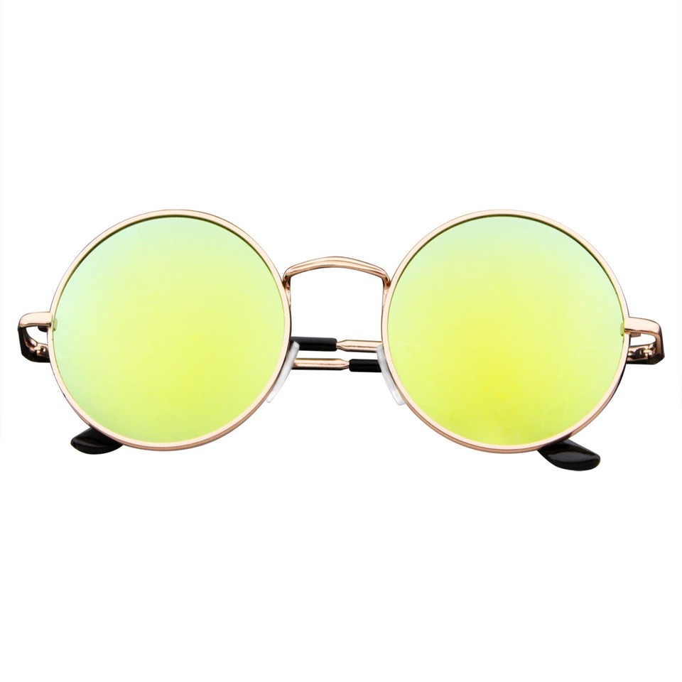 Round Sunglasses Vintage Mirror Lens New Men Women Fashion Frame Retro ...