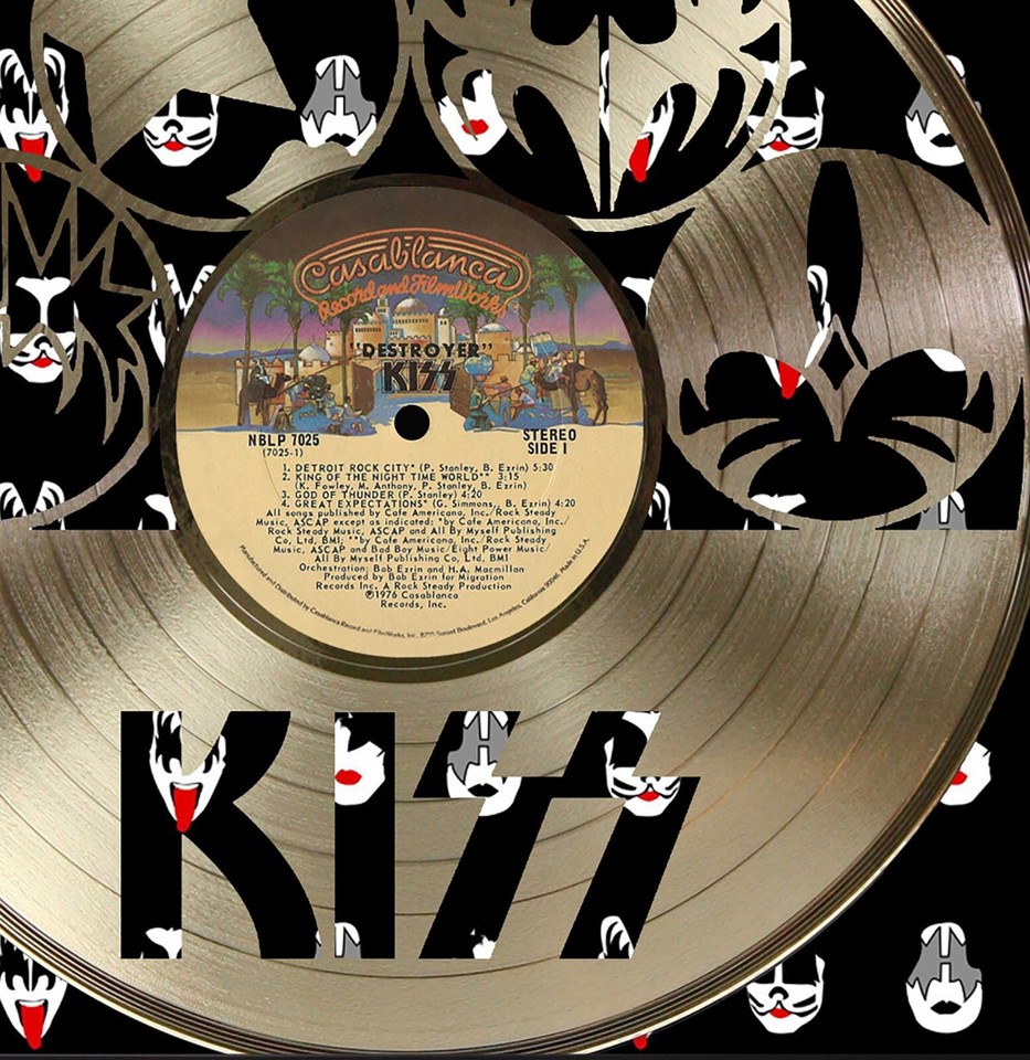 KISS Gold or Platinum LP Framed Shadowbox Wall Art Display | eBay