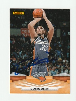 Boris Diaw Signed 2009-10 Panini Card Auto Charlotte Bobcats #114 ...