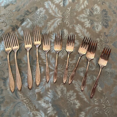 Community Oneida Silverplate ADAM 4 Large Forks And 6 Small Forks ...