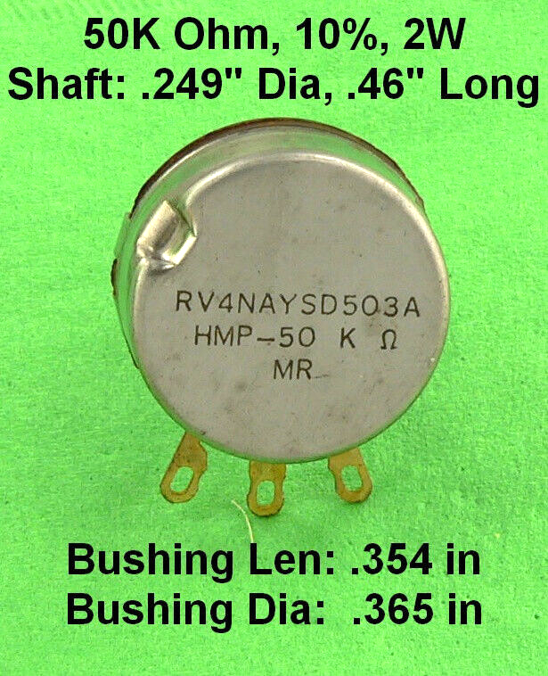 50K Ohm Single Turn Linear Taper Rotary Potentiometer Panel Pot 50000 ...