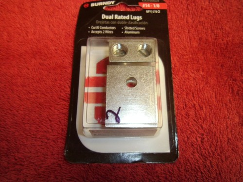 2 PACK BURNDY 14 AWG TO 1/0 AWG DUAL MECH LUG K2A25UBAG2R 50169989272 ...