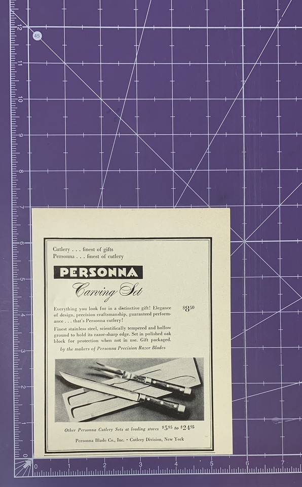 1947 PRINT AD - PERSONNA BLADE COMPANY CARVING SET CUTLERY | eBay