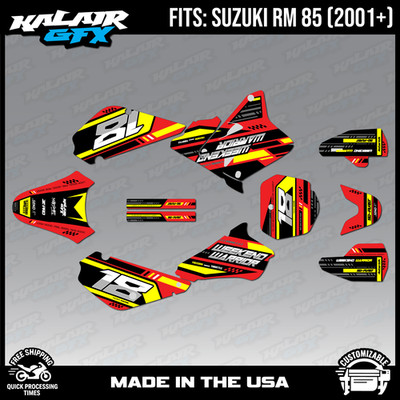 Graphics Kit for Suzuki RM85 (2001-2026) RM 85 Warrior-Red | eBay