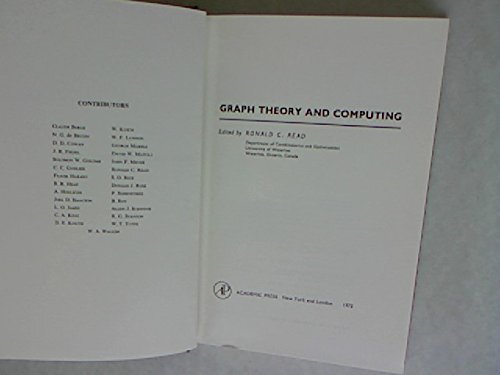 GRAPH THEORY AND COMPUTING By Ronald C. Read - Hardcover 9780125838504 ...